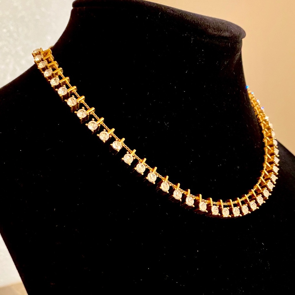 Napier Gold Rhinestone Necklace - Gem